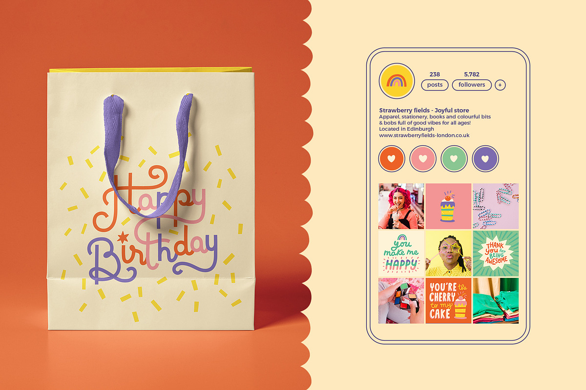 Joyful Greeting Cards - Vector & PSD, a Card Template by Carole Chevalier