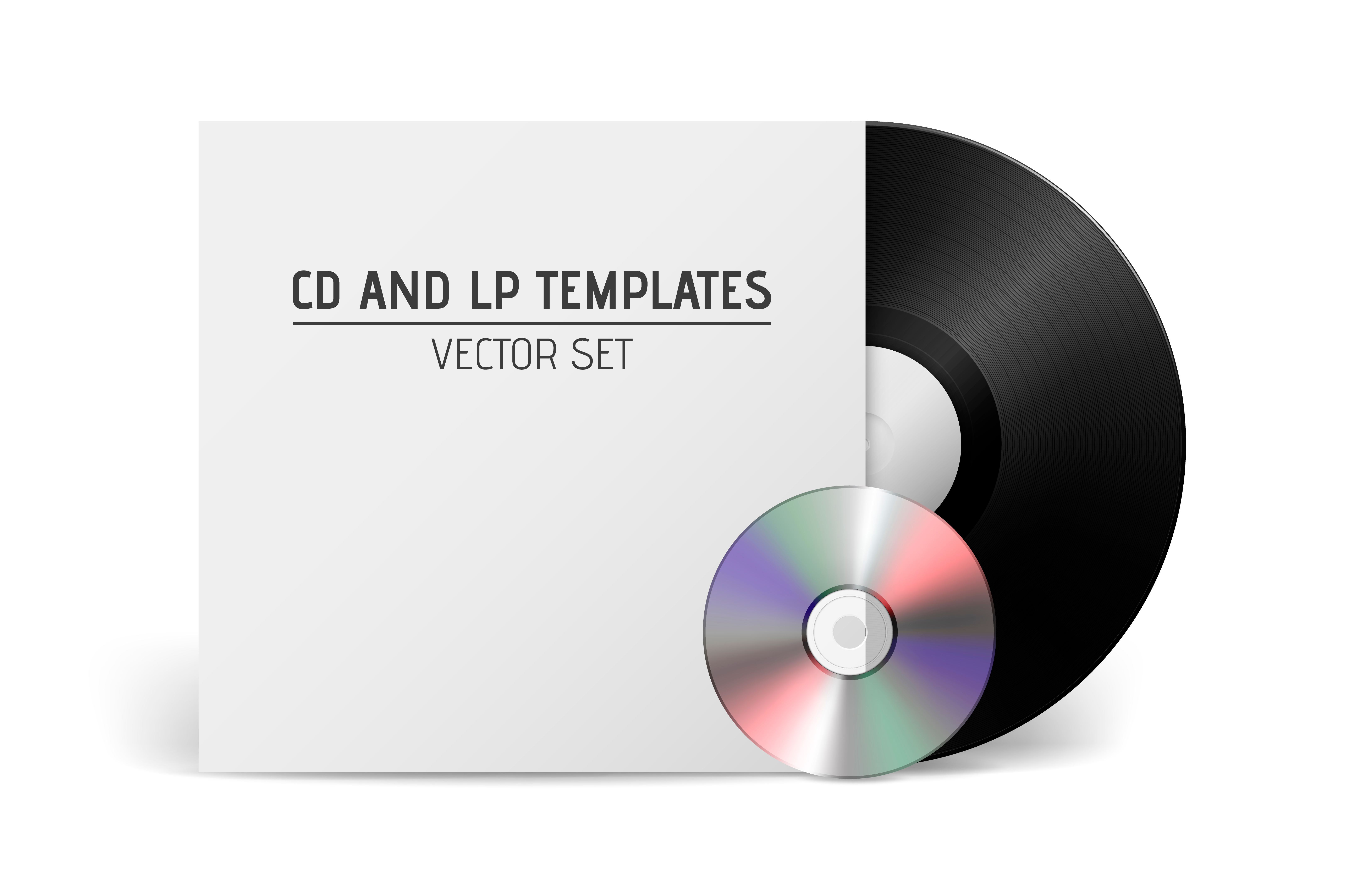 Vector CD and LP templates., an Object Illustration by Gomolach
