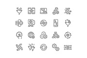 Line Data Processing Icons, a Technology Illustration by Davooda