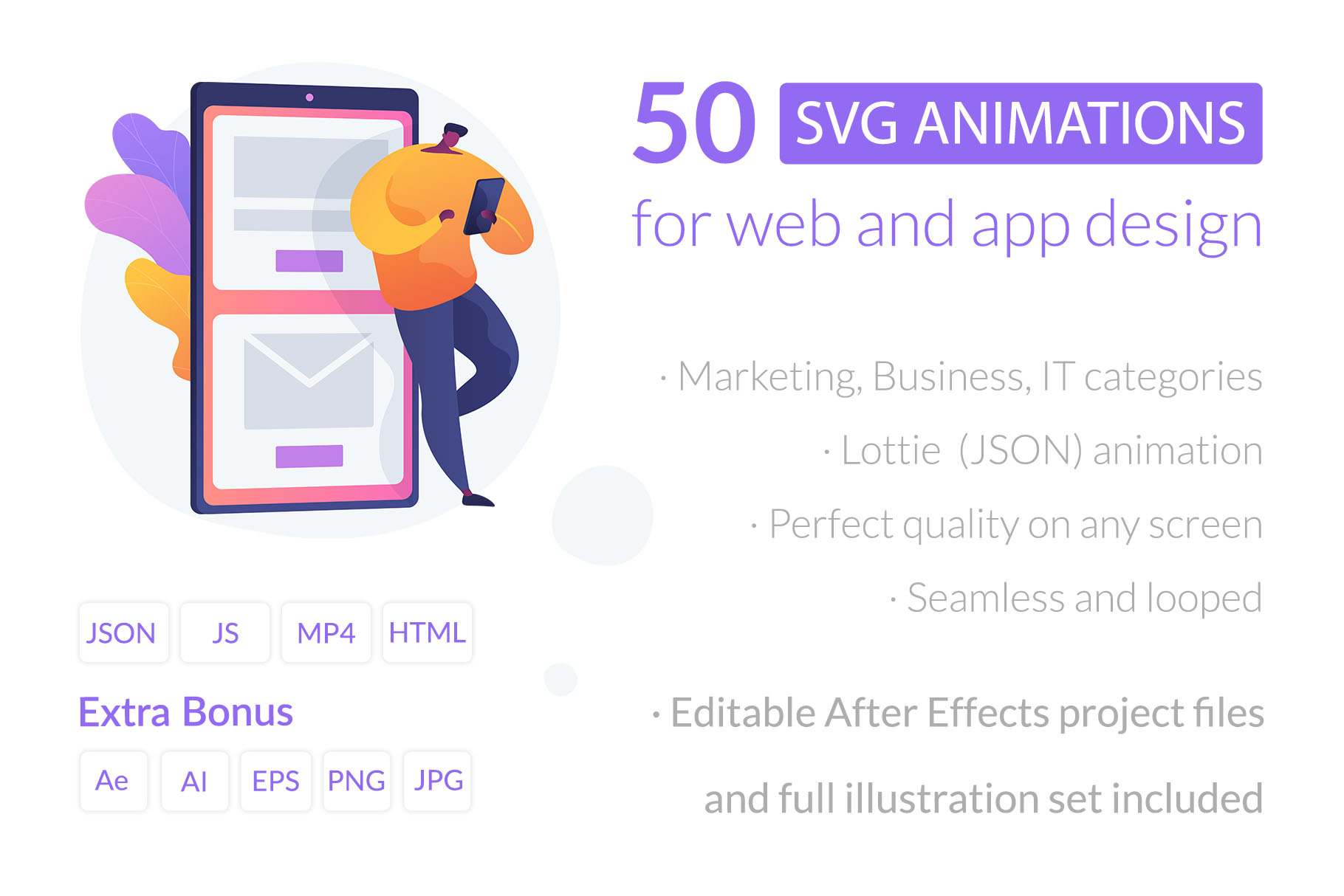 50 SVG animations for UI design, an UI Kit Template by Visual Generation