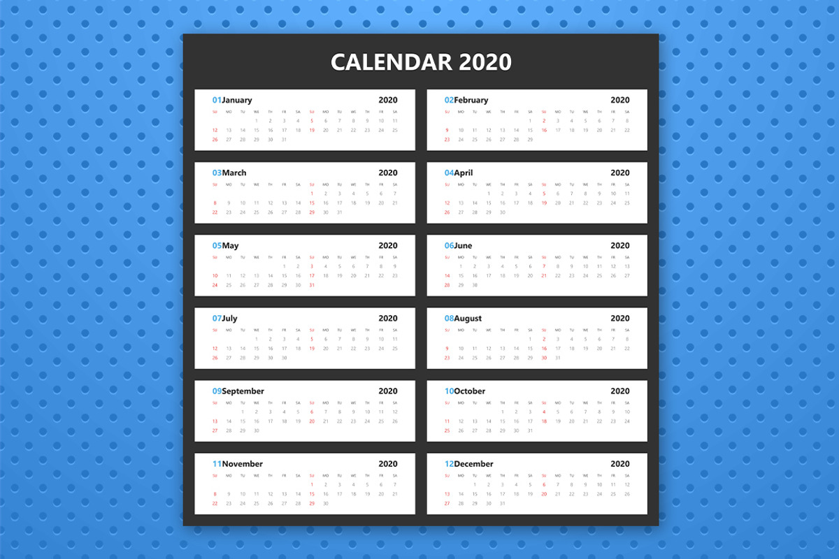 Calendar 2020 Landscape Design, a Stationery Template by WORAKAMON ...