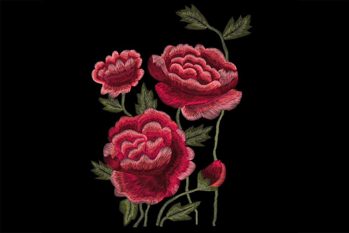 Traditional folk embroidery. Roses, an Illustration by Chikovnaya ...
