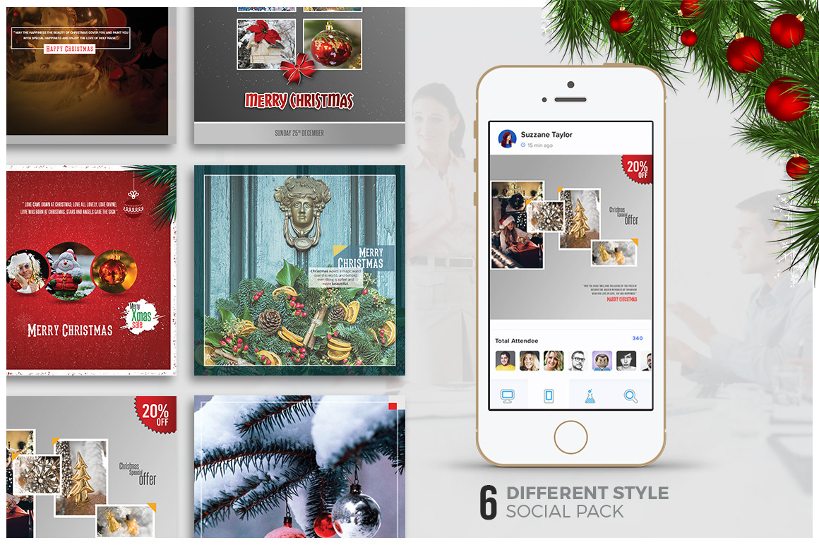 Christmas Social Media Pack, a Social Media Template by ThemeDevisers