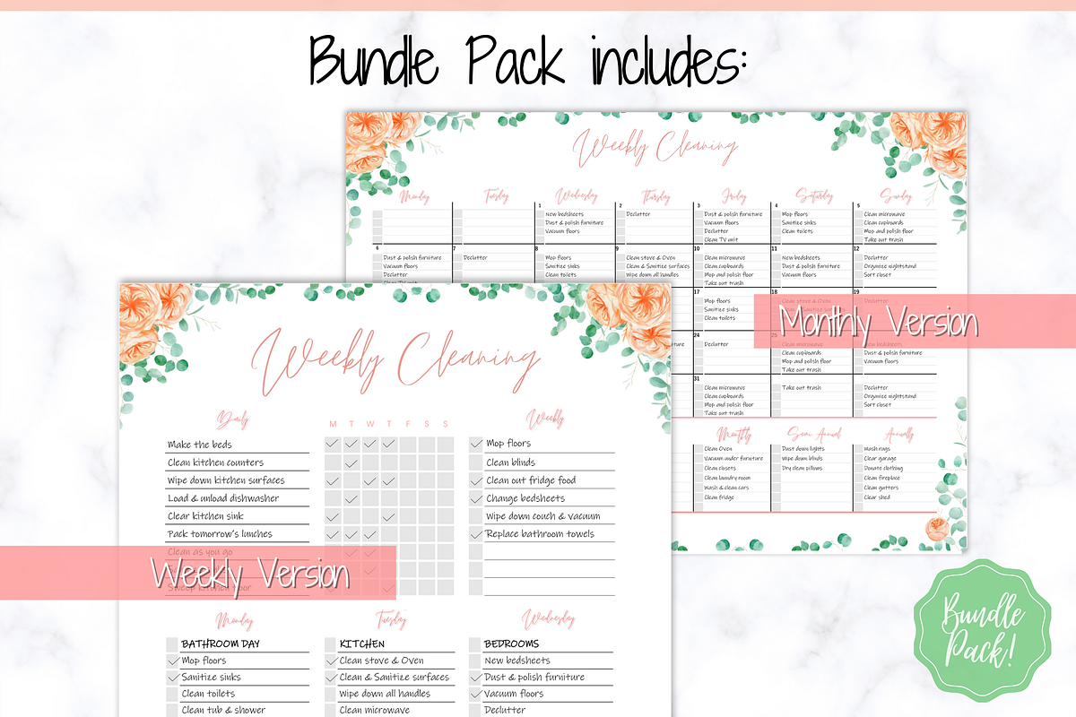 Cleaning Planner BUNDLE - Editable!