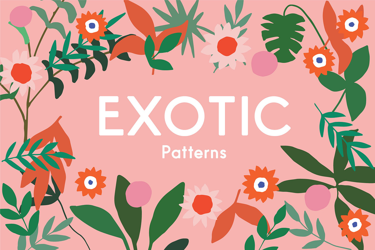 Exotic Vector Patterns, a Pattern Graphic by Emma Make