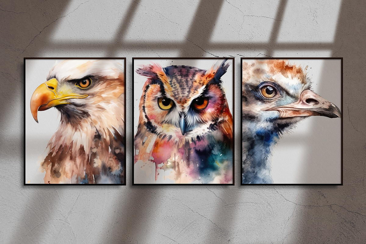 100 Watercolor Animal Portraits, an Animal Illustration by Graphicdome