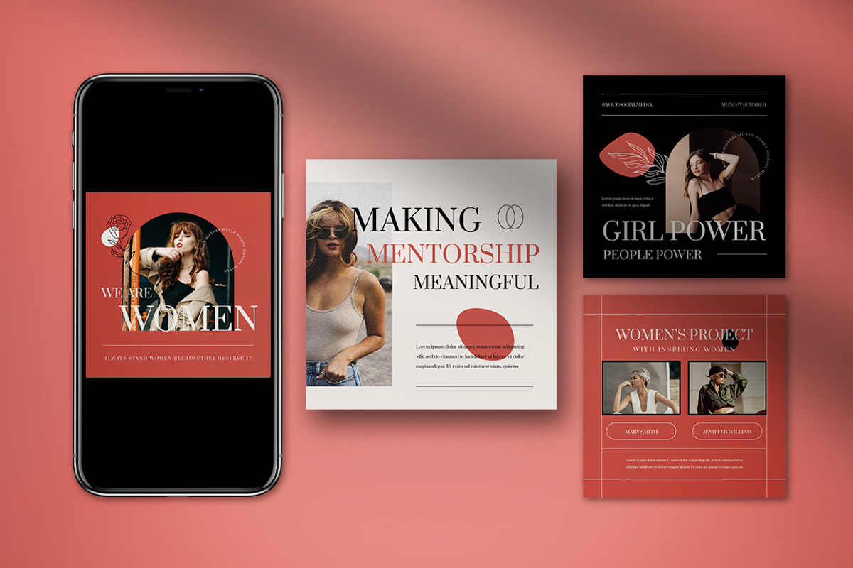 Women History Month Instagram Pack, a Social Media Template by graphicook
