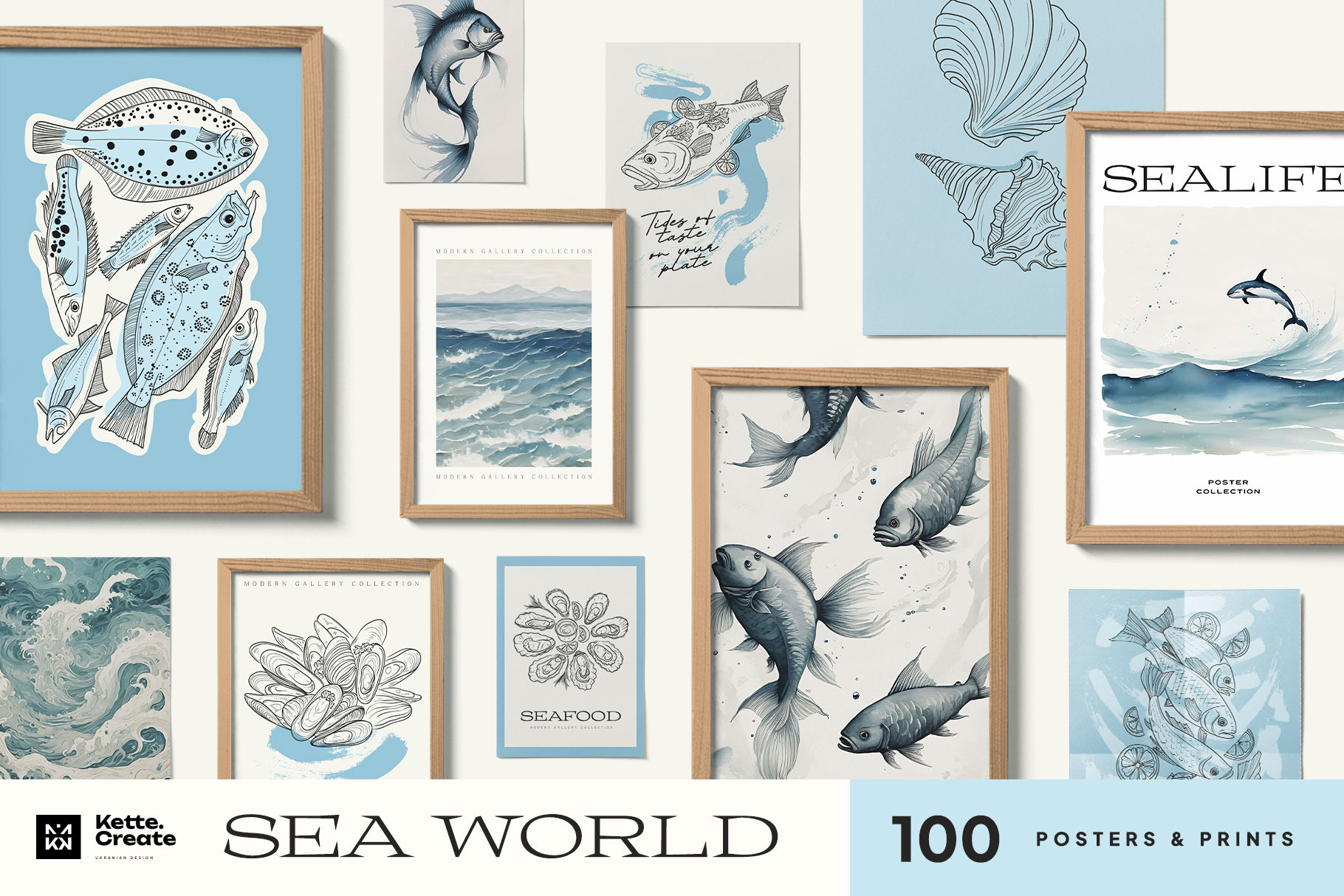 Sea World Poster Builder | 100 Prints | Creative Market