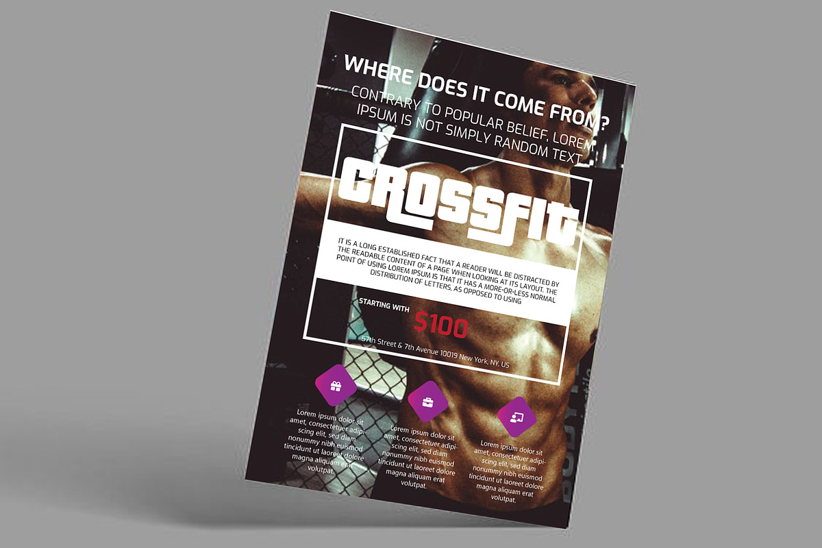 Crossfit Flyer, a Flyer Template by PenciGraphics | Creative Market