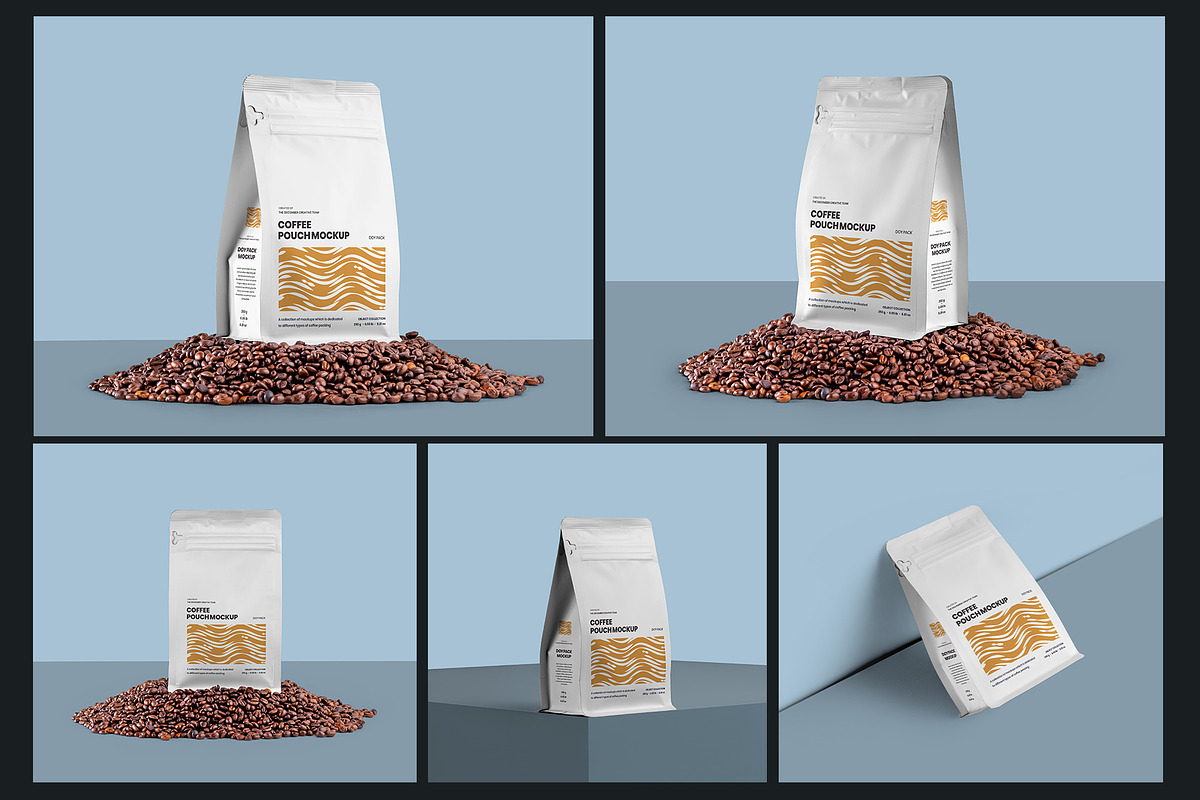 10 Coffee Bag Doy Pack Mockups, a Packaging Mockup by Grow Design Craft ...