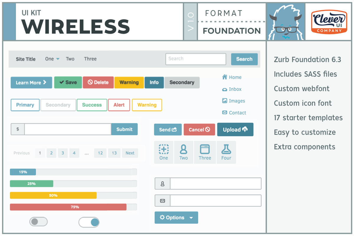 Wireless- Foundation UI Kit, a Templates & Theme by The Clever UI Company