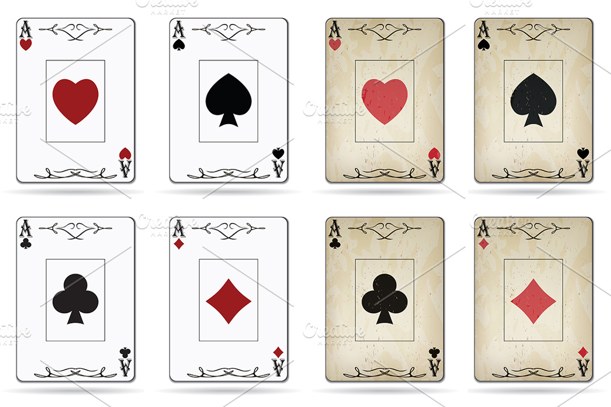 Set of Poker Ace Cards, an Illustration by Lemon Workshop