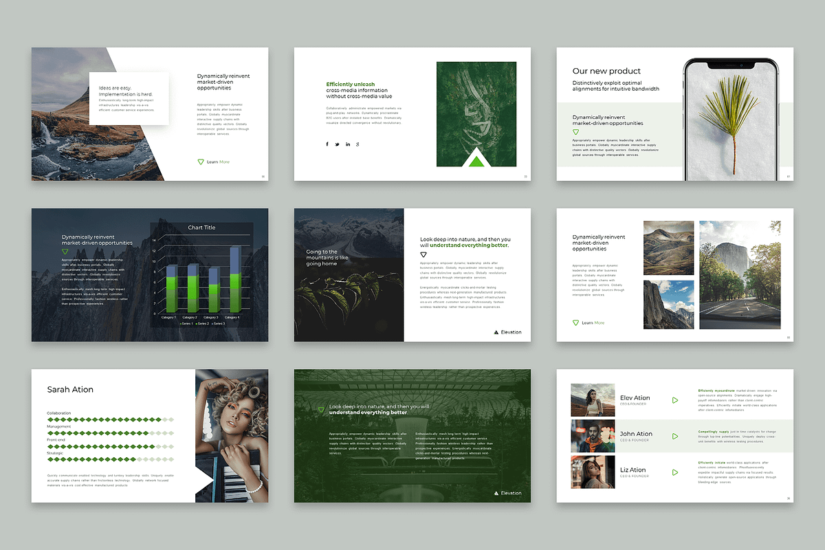 Elevation Powerpoint template & Slide