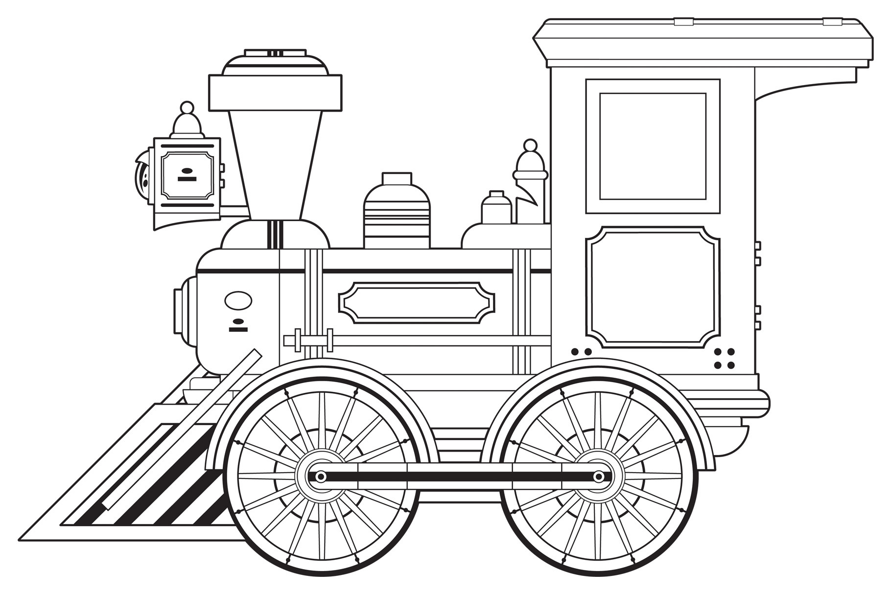Cartoon Steam Train Outline, a Transportation Illustration by Mark ...