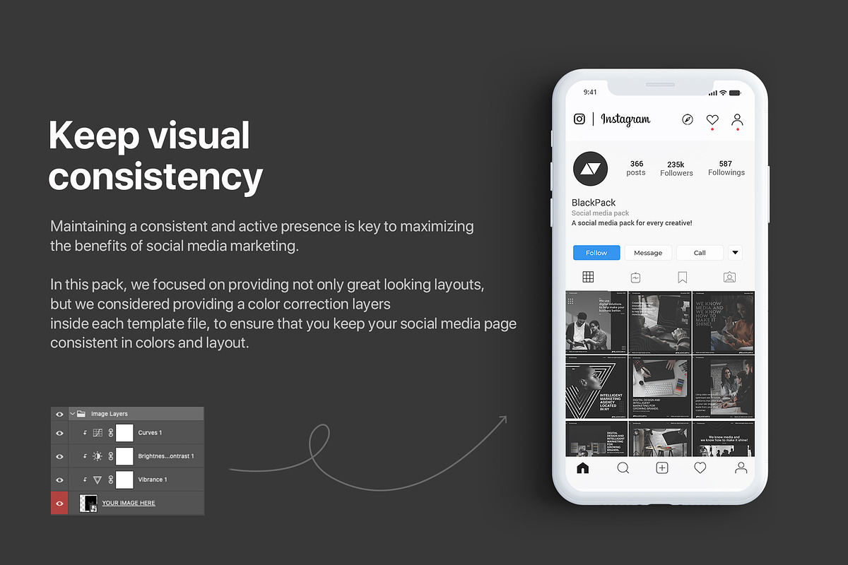 Social media pack for creatives