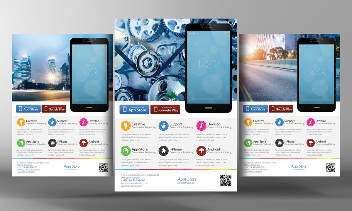 Mobile Apps Flyer Template, a Flyer Template by graphicforest
