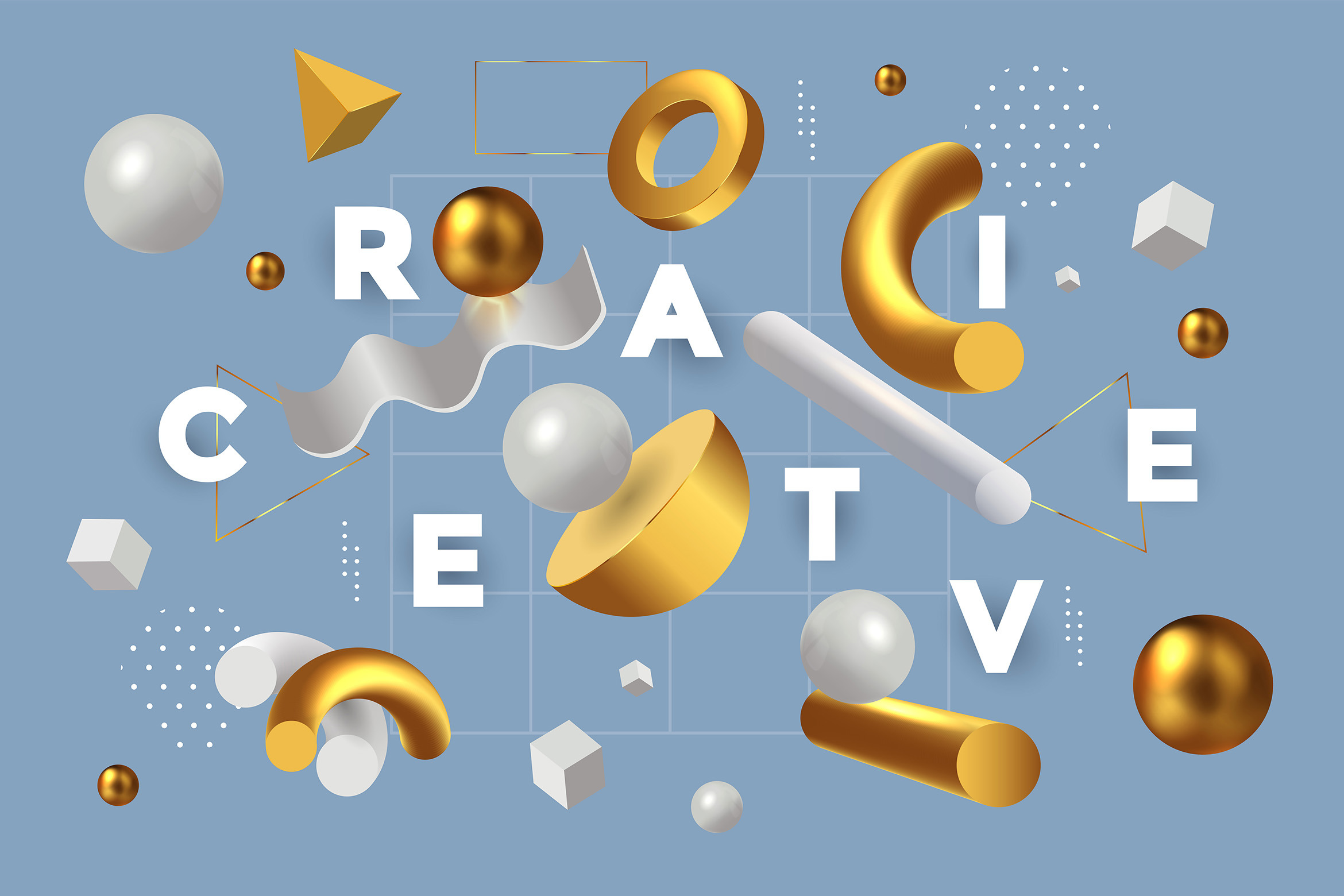 Modern Minimal design 3d objects, a Decorative Illustration by Creative ...