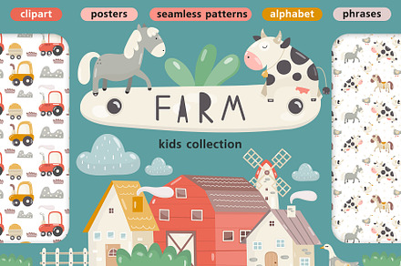 Farm Animals Digital Stamps | Animal Illustrations ~ Creative Market