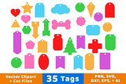 35 Tags Vector Clipart, an Object Graphic by The Digital Download Shop