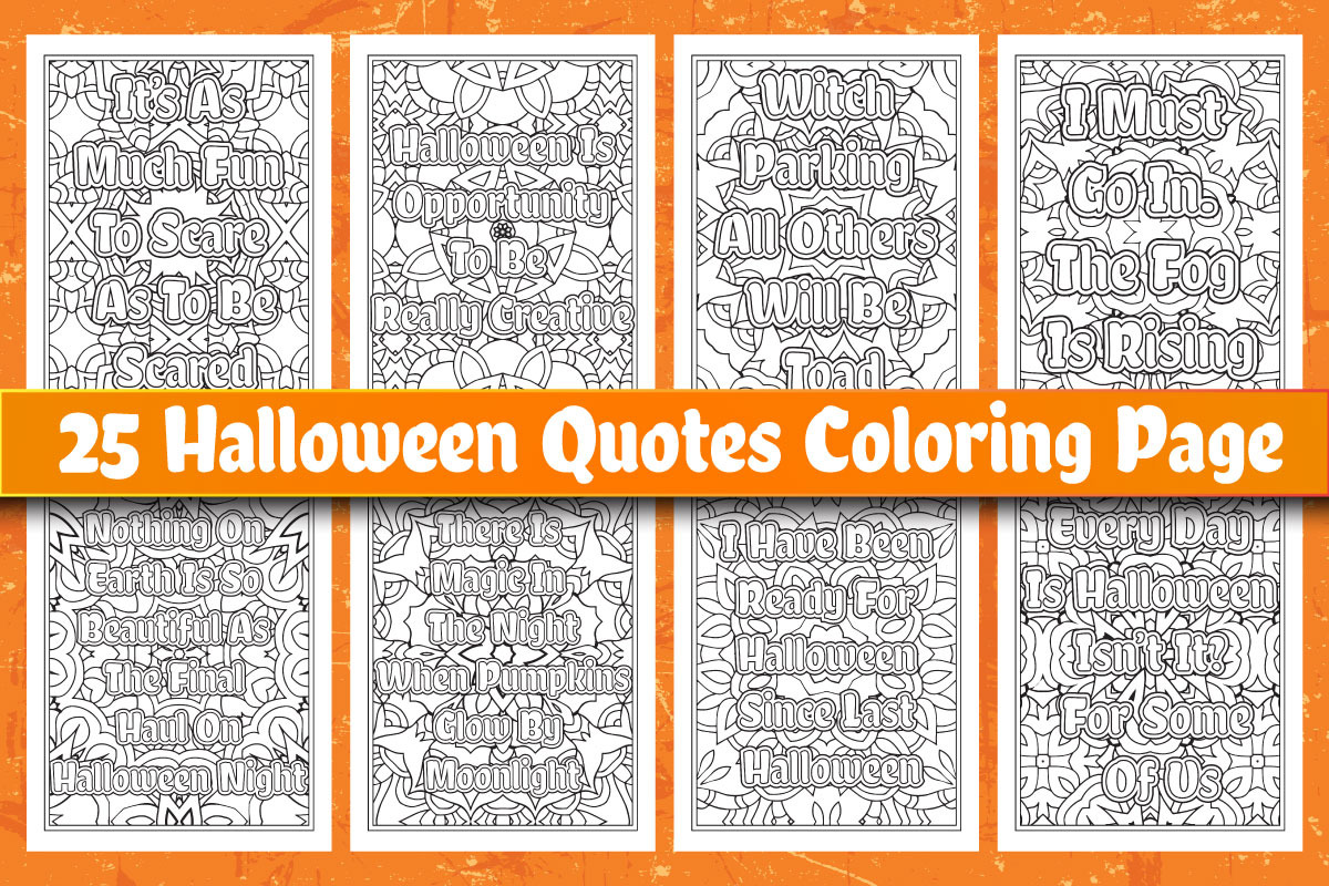 100 Halloween Quotes Coloring Pages, an Object Graphic by protabsorkar11