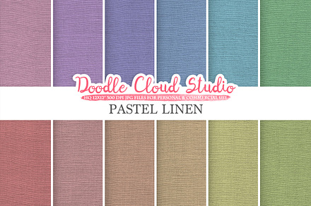 Pastel Burlap Fabric digital paper, a Pattern Graphic by Doodle Cloud ...