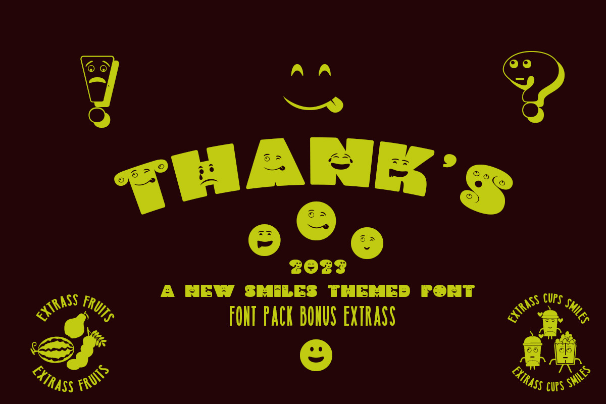 Smiles font family, a Symbol Font by Bramcreative