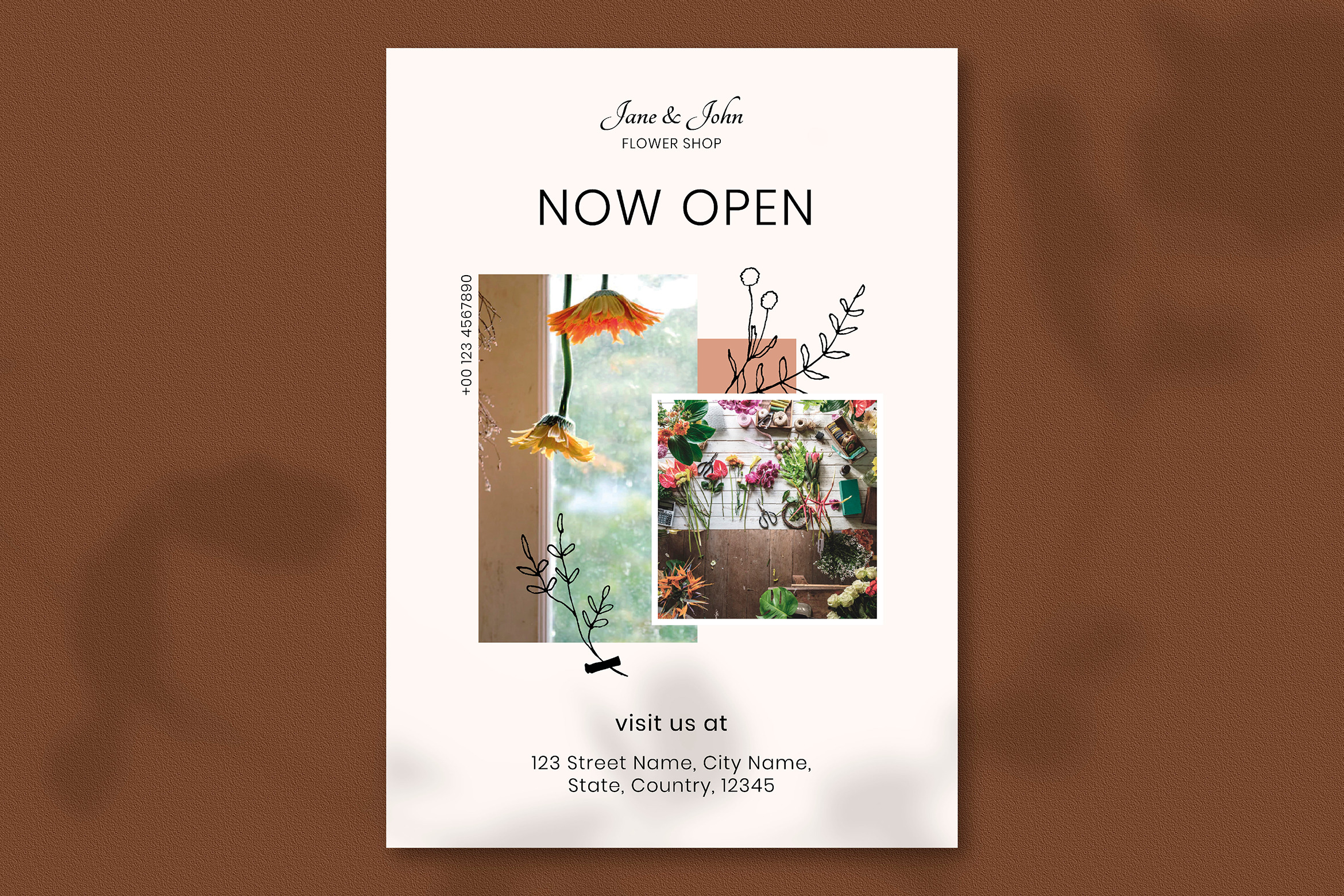 Flower shop poster template, a Card Template by rawpixel | Creative Market