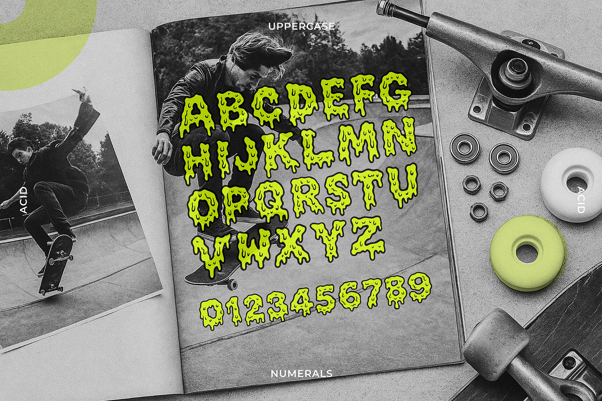 DRIPSLIDE | Skate-Punk Font Duo, a Sans Serif Font by Ckybe's Corner