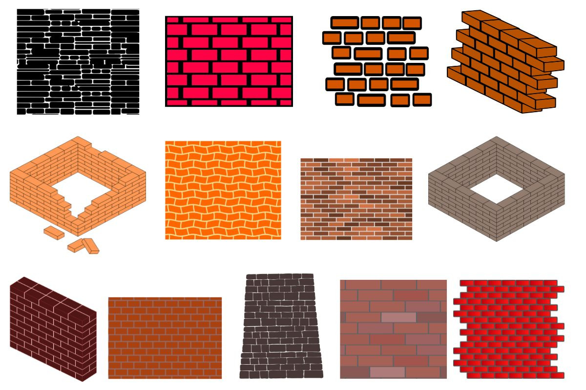 Brick Wall Clipart and Vector, an Illustration by Awieee1