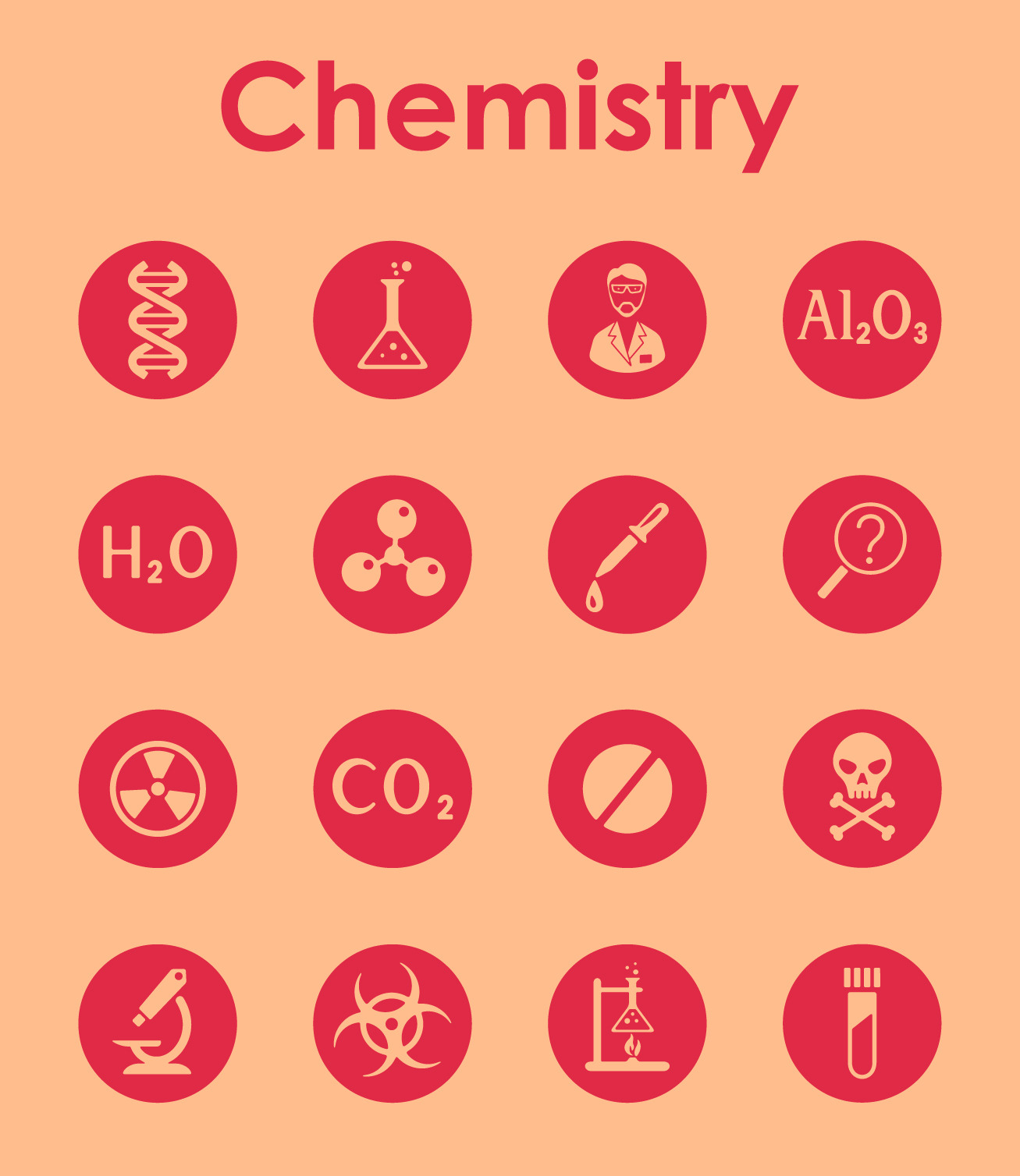 Chemistry simple icons, an Icon by Palau