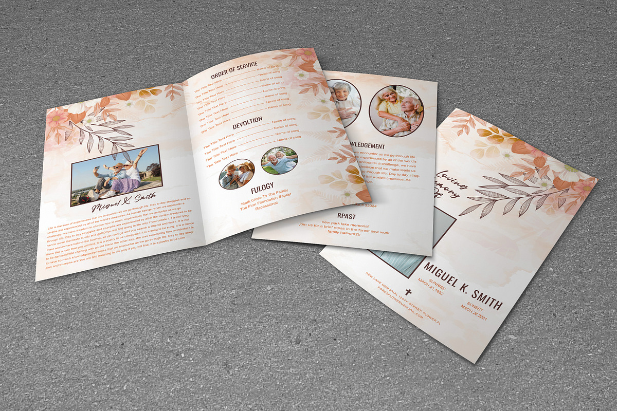 Obituary funeral program template