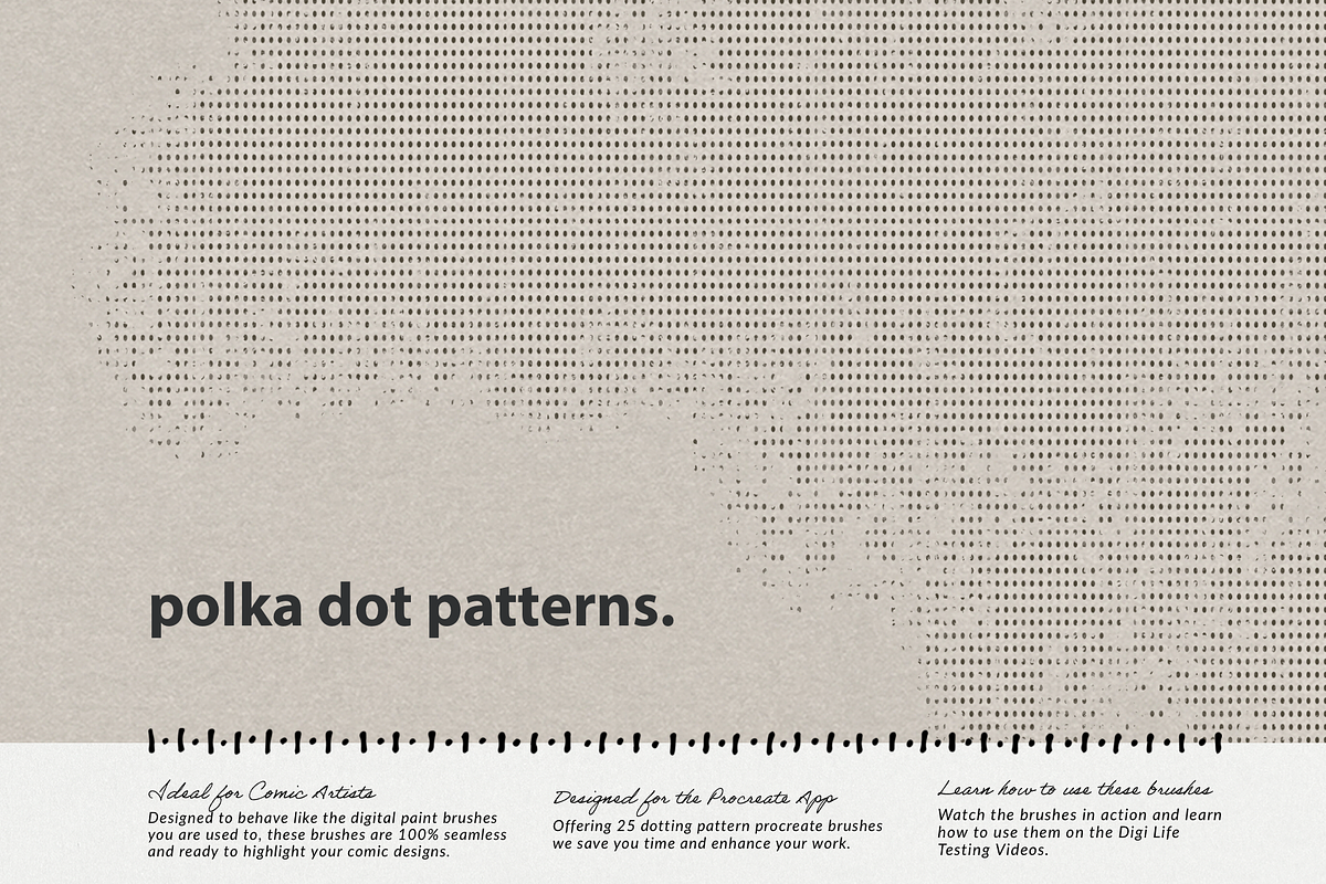 Polka Dot Pattern Procreate Brushes