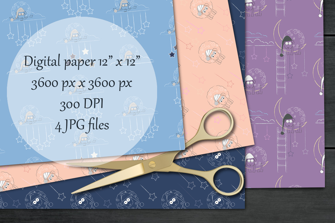 Good night paper pack, a Pattern Graphic by NatalyaZelenova
