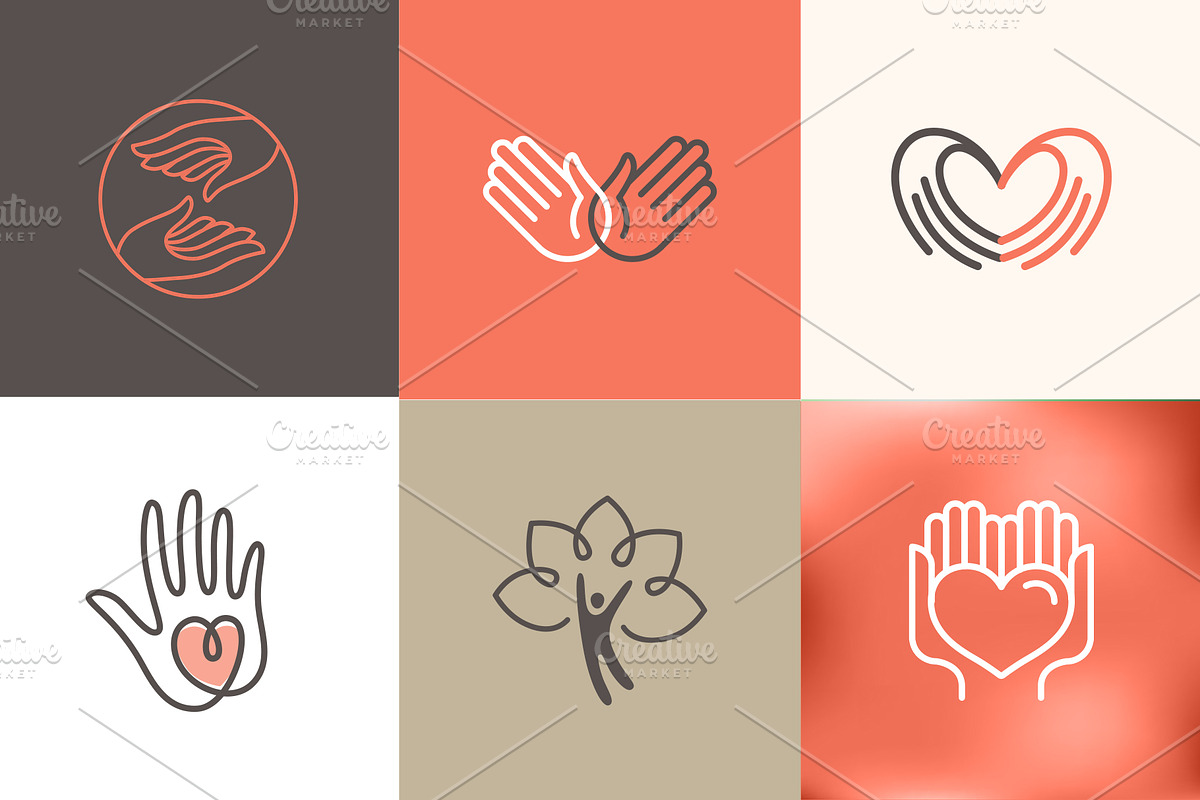 12 charity and volunteer logos, a Branding & Logo Template by venimo