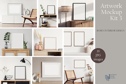 Gallery wall frame psd mockup | Print Templates ~ Creative Market