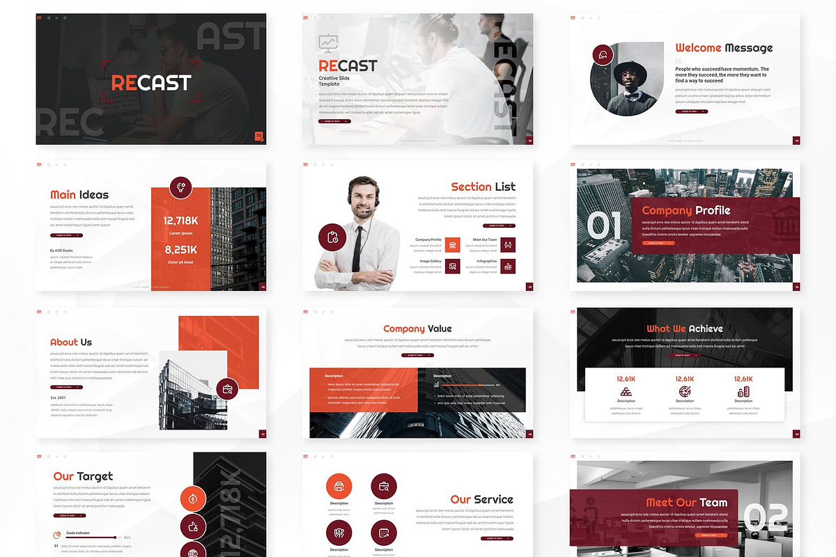 Recast - Presentation Template, a Presentation Template by AQR Studio