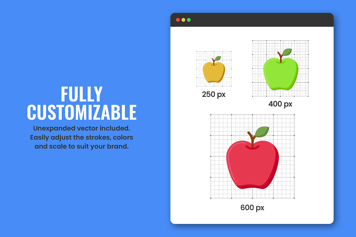 55 Fruits Produce Icons, a Solid Icon by Flat Icons