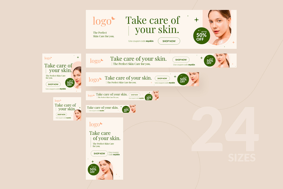 Skin Care Web Ad Banners