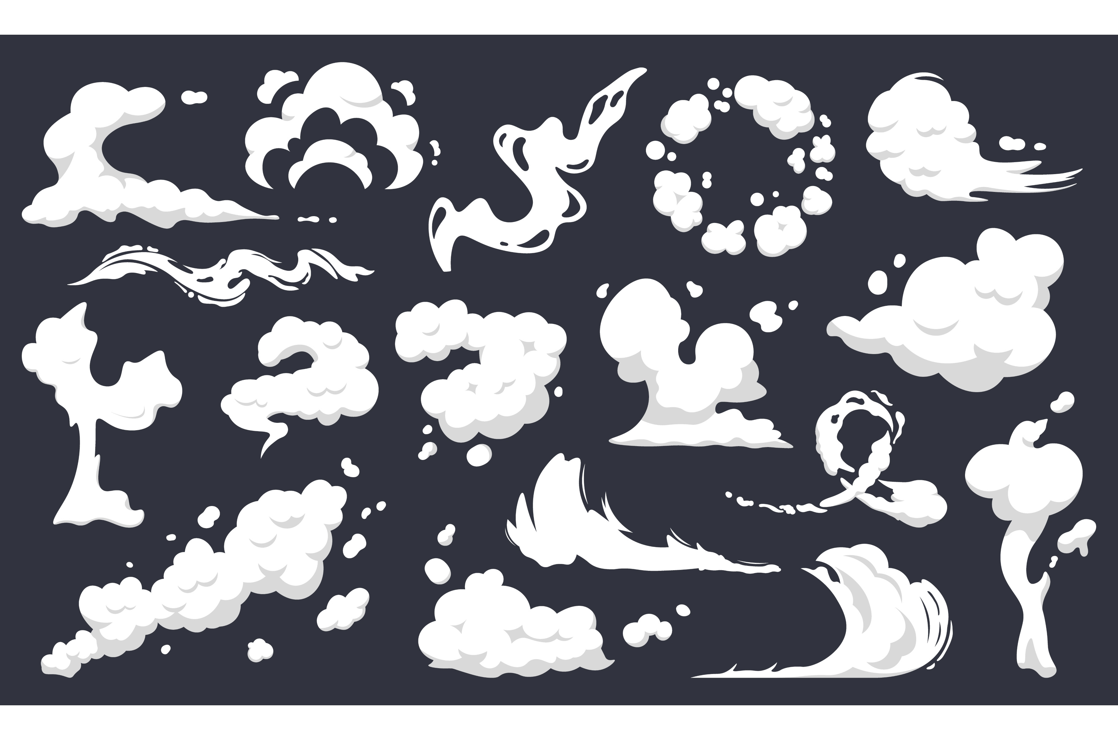 Cartoon smoke clouds. Comic smoke, a Graphic by winwin.art