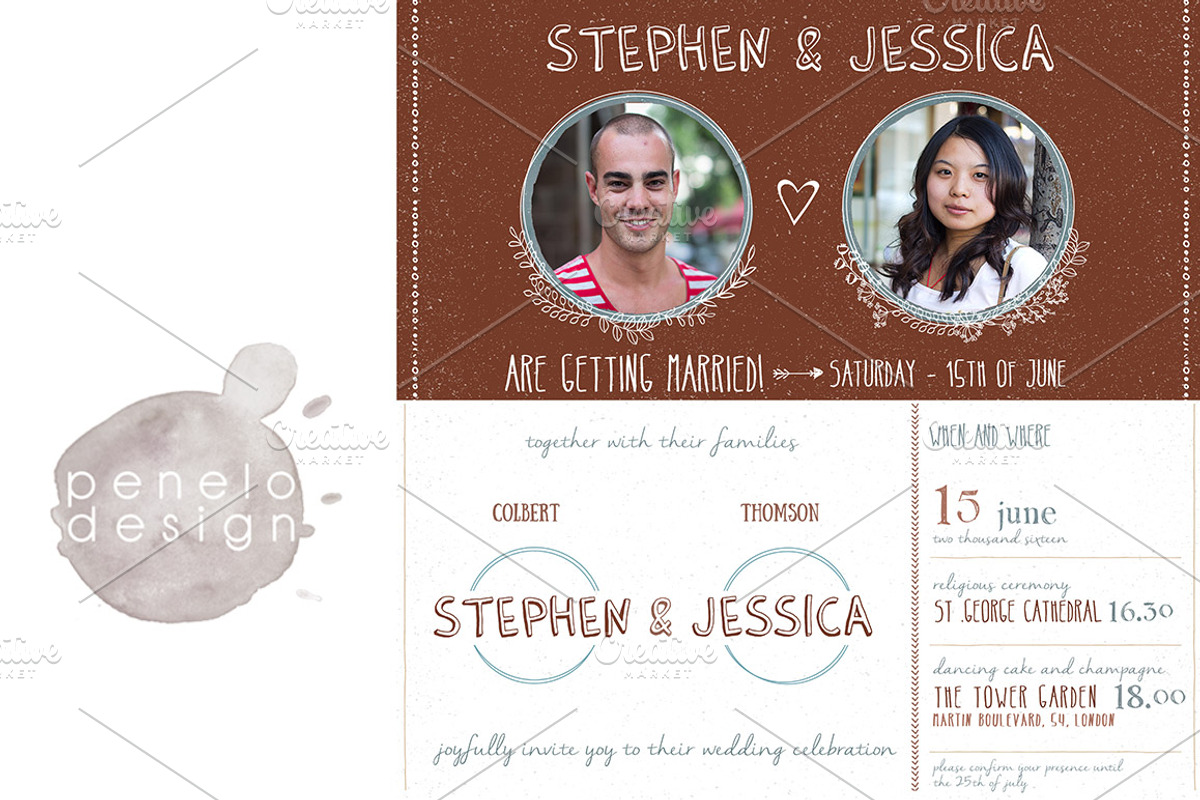 Wedding Invitation Template, an Invitation Template by Penelo Design