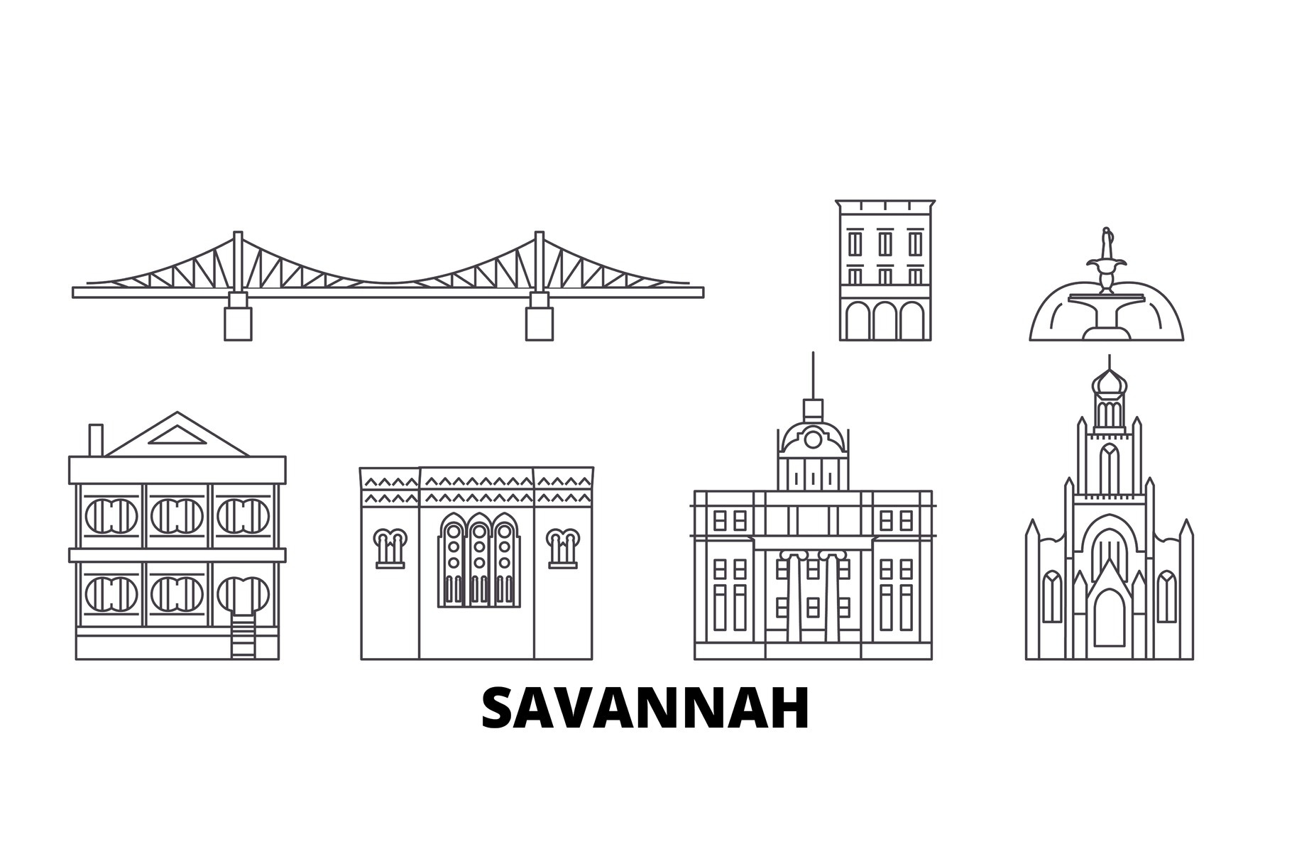 United States, Savannah line travel, an Illustration by urban icon