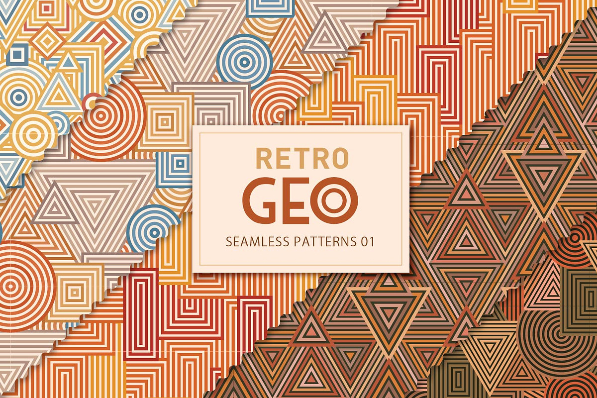 Retro Geo 01, a Pattern Graphic by Crystal Line