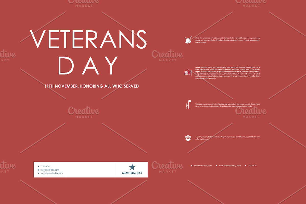 Veterans day. Brochure Templates, a Brochure Template by Palau ...
