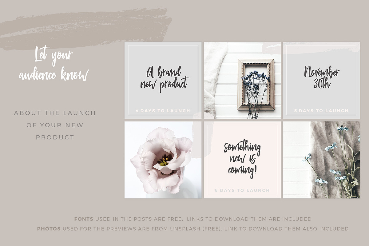 Countdown IG Posts and Stories, a Social Media Template by Youandigraphics | Creative Market