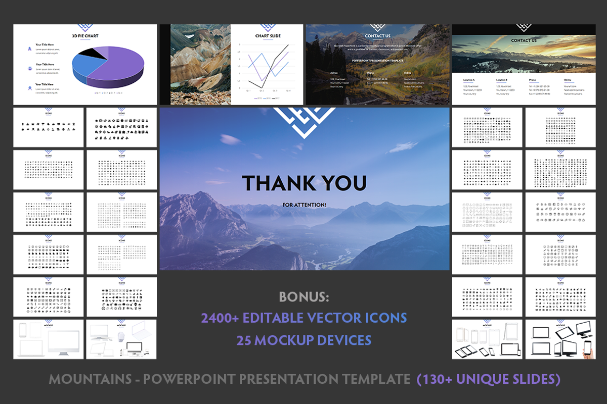 Mountains - Powerpoint Template, a Presentation Template by Helga_Design