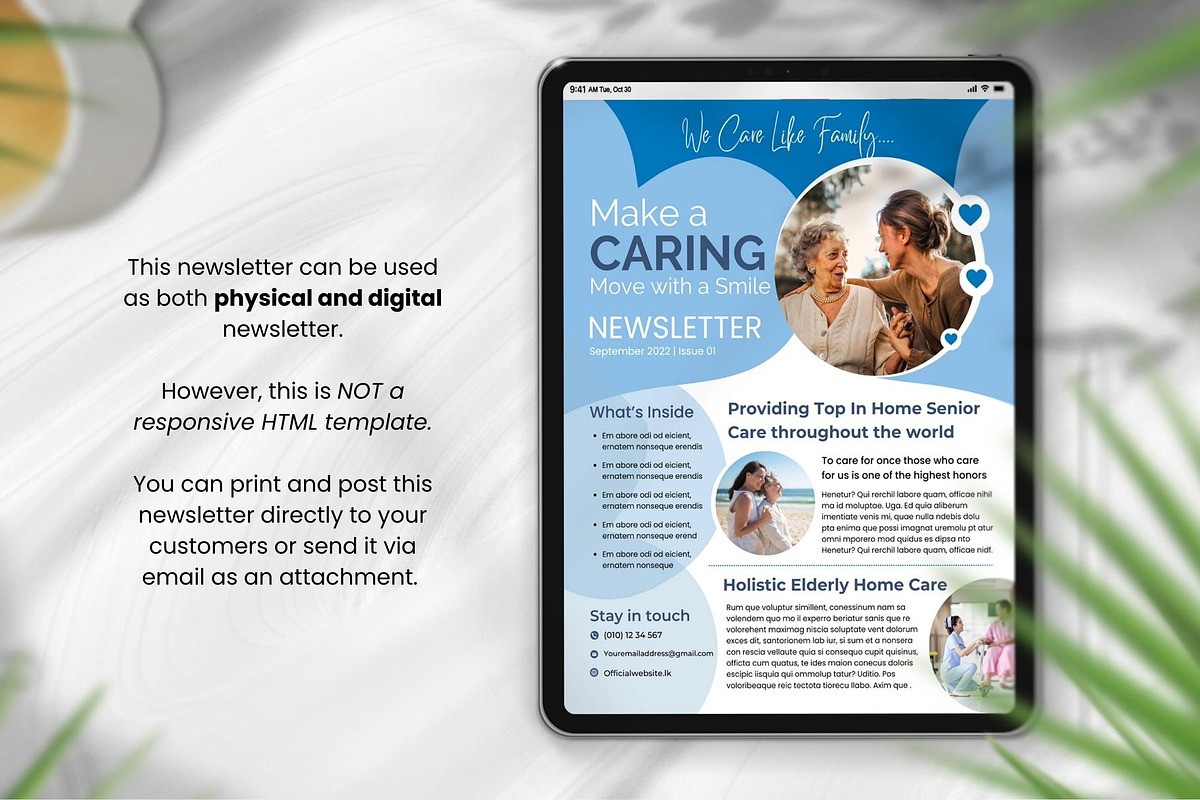 Canva Newsletter Template Caregiver | Creative Market Canva Newsletter Template Caregiver | Creative Market