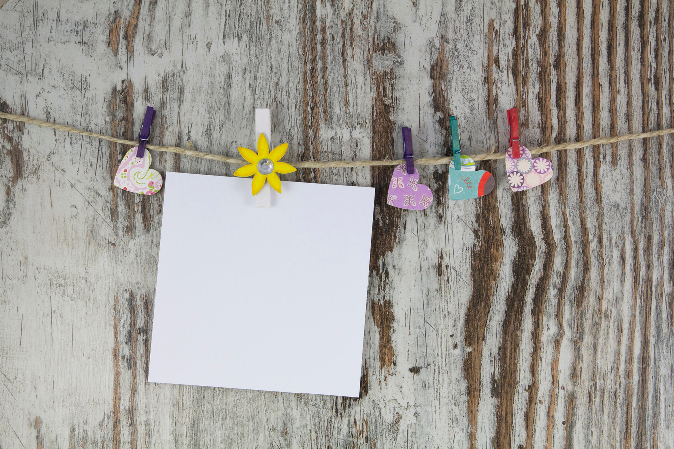 Empty note hanging with a clothespin featuring note, paper, and ...