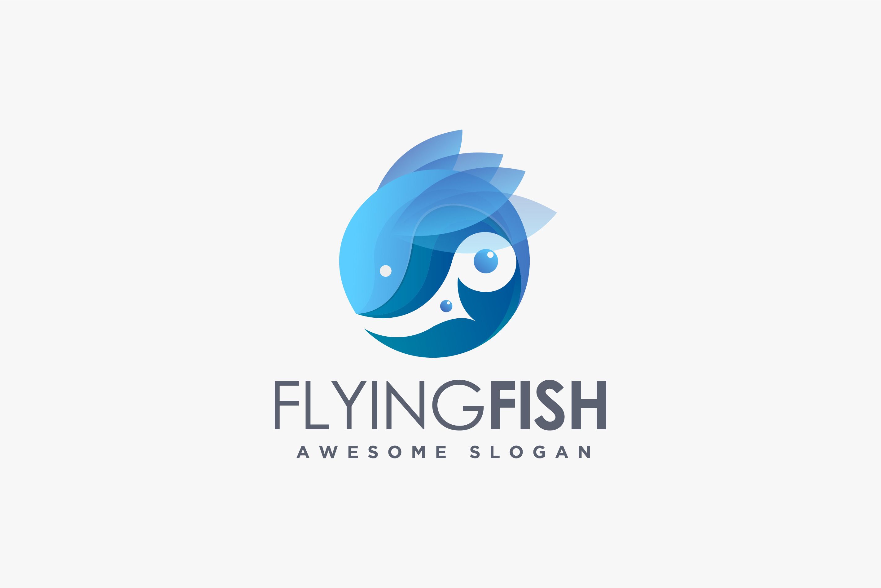 Modern geometric flying fish logo, a Branding & Logo Template by DOMHOUZE
