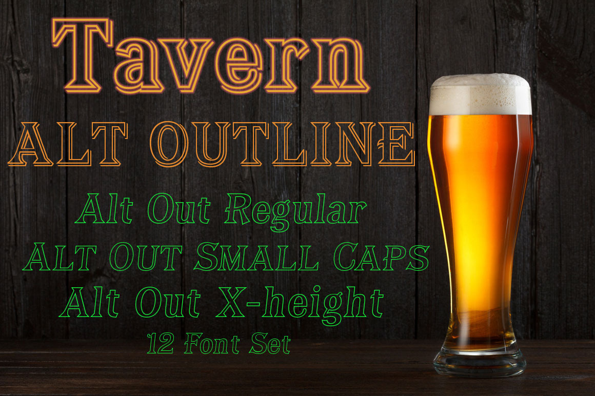 Tavern Alt Outline, a Font by FontMesa