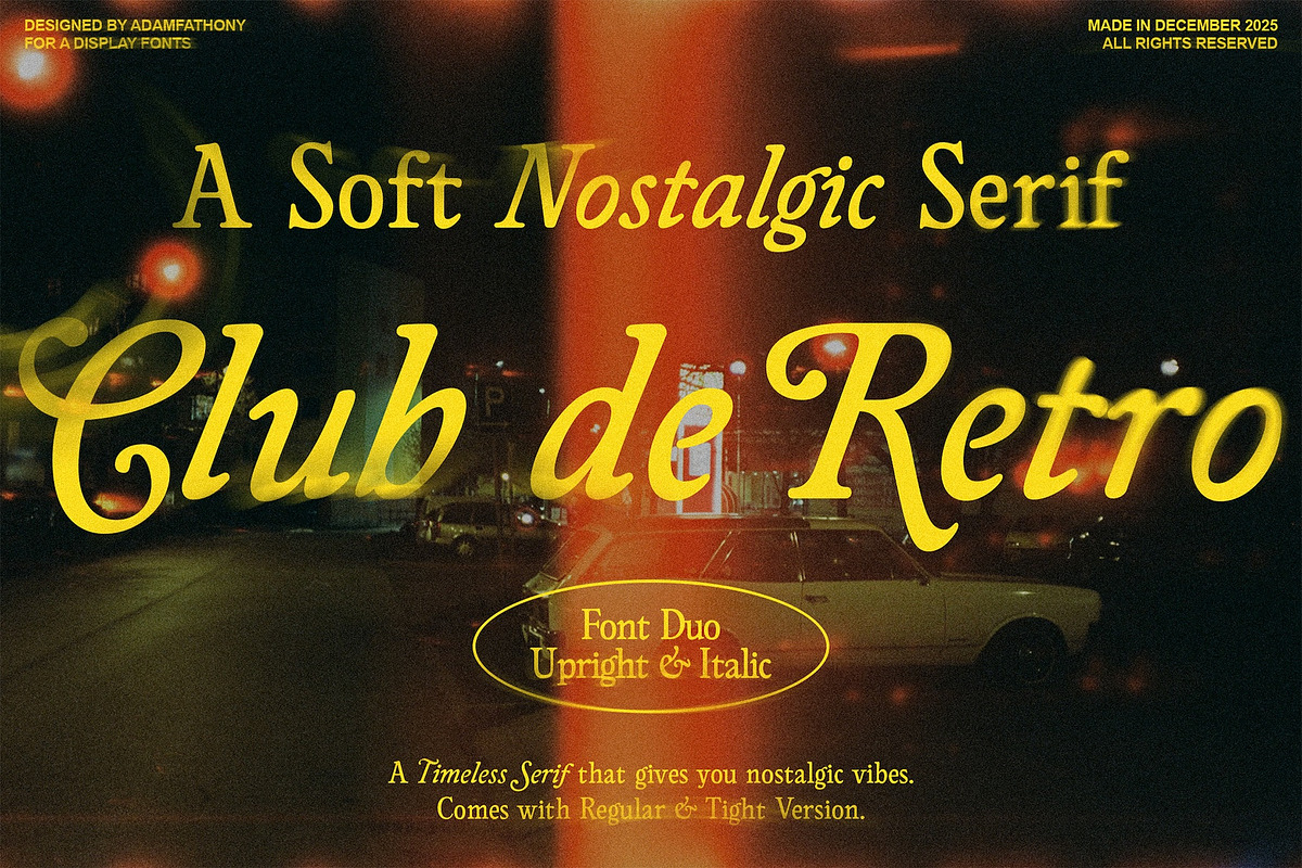Club de Retro, a Serif Font by Adam Fathony